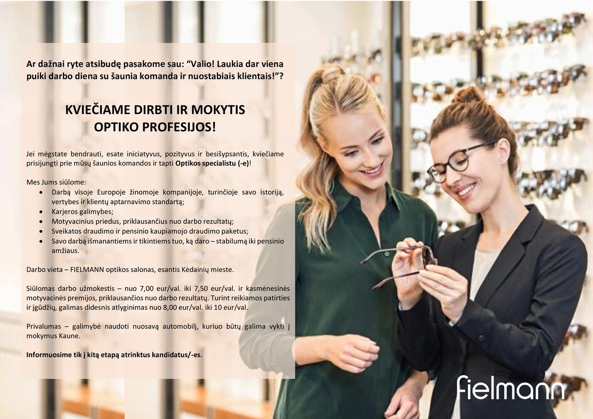 KONSULTANTAS, apmokome OPTIKO PROFESIJOS, 2023-01-05