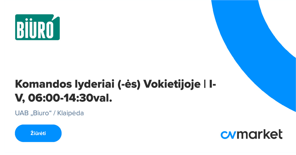 Komandos lyderiai (-ės) Vokietijoje | I-V, 06:00-14:30val., 2024-06-07
