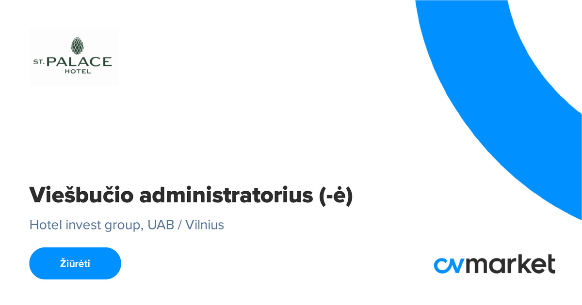 Viešbučio administratorius (-ė), 2025-04-01