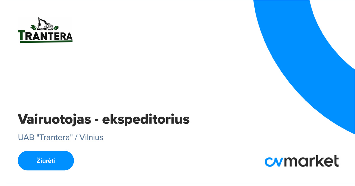 Vairuotojas - ekspeditorius, 2025-06-16