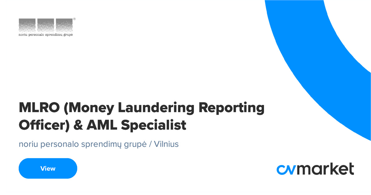 MLRO (Money Laundering Reporting Officer) & AML Specialist, 2025-07-02