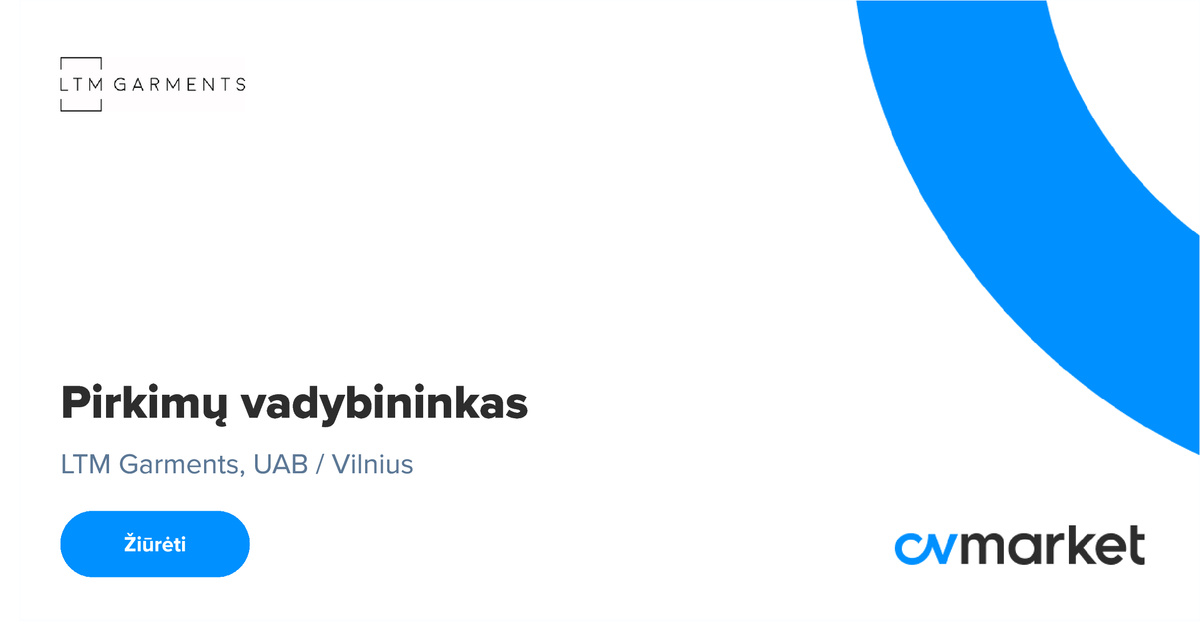 Pirkimų vadybininkas, 2025-09-09